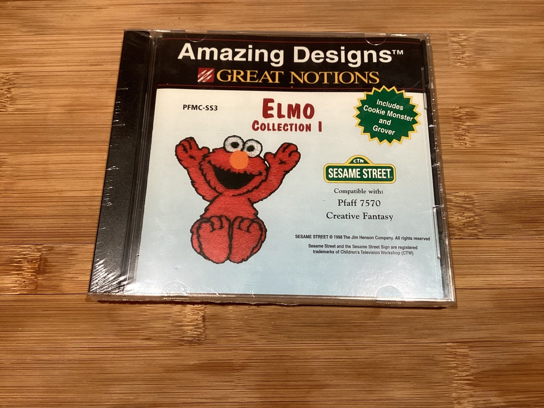 Sesame Street Elmo Embroidery Design Card Includes Cookie - Etsy