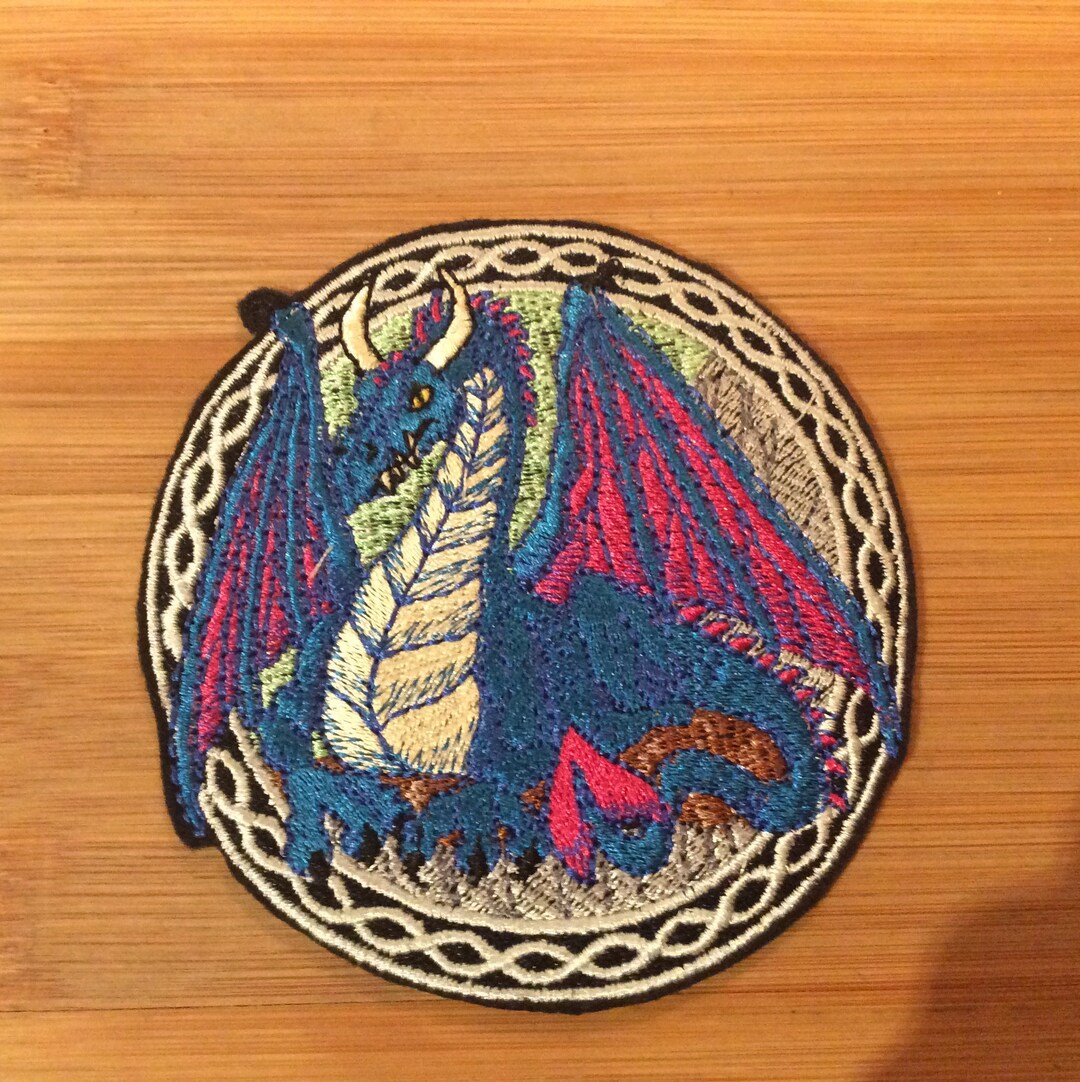 Embroidered Mystical Winged Dragon Sew/iron-on Patch 2 Sizes Available ...