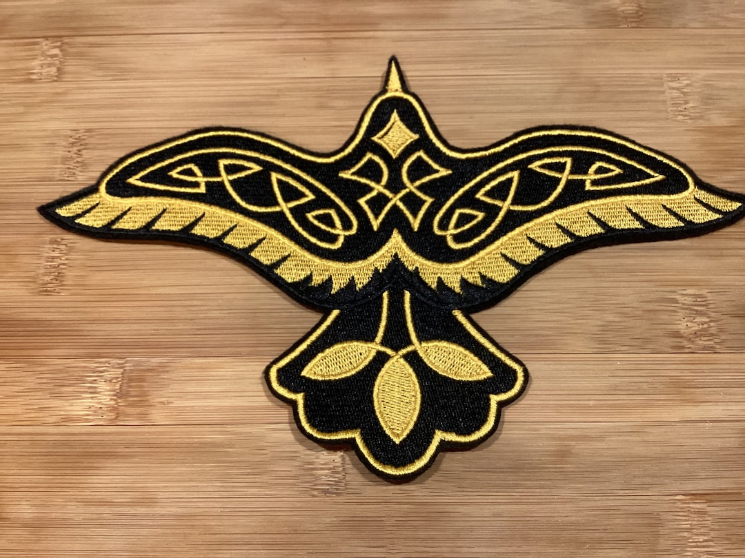 Embroidered Regal Knotwork Celtic Raven Bird Sew/iron-on Patch 3 Sizes ...