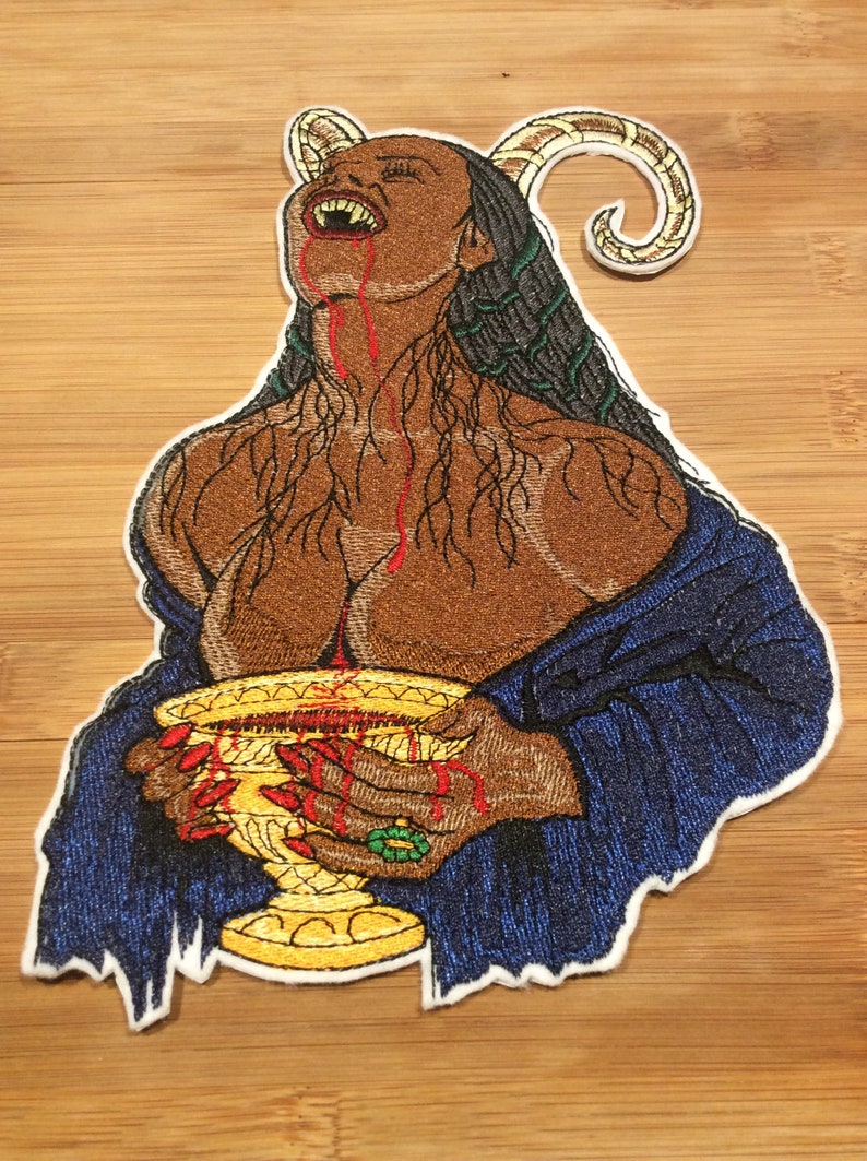 Embroidered Vampire Woman With Horns Patch 3sizes Available 2 - Etsy