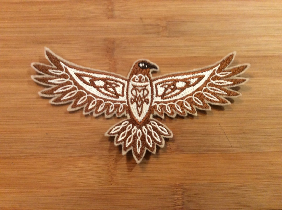 Embroidered Regal Knotwork Celtic Hawk Bird Sew/iron-on Patch 2sizes ...
