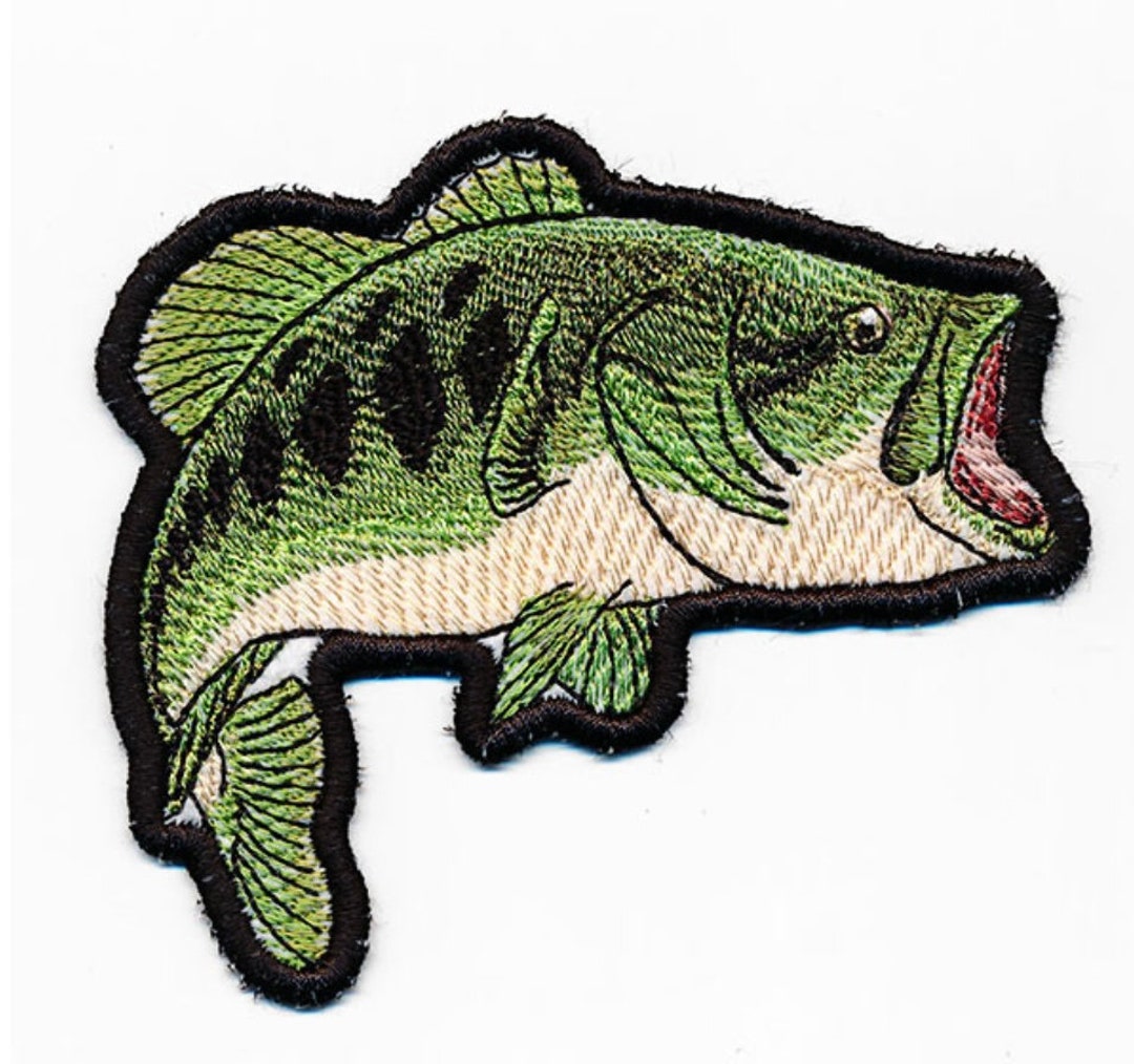 Embroidered Big Mouth Bass Fish Patch Sew/iron-on by - Etsy