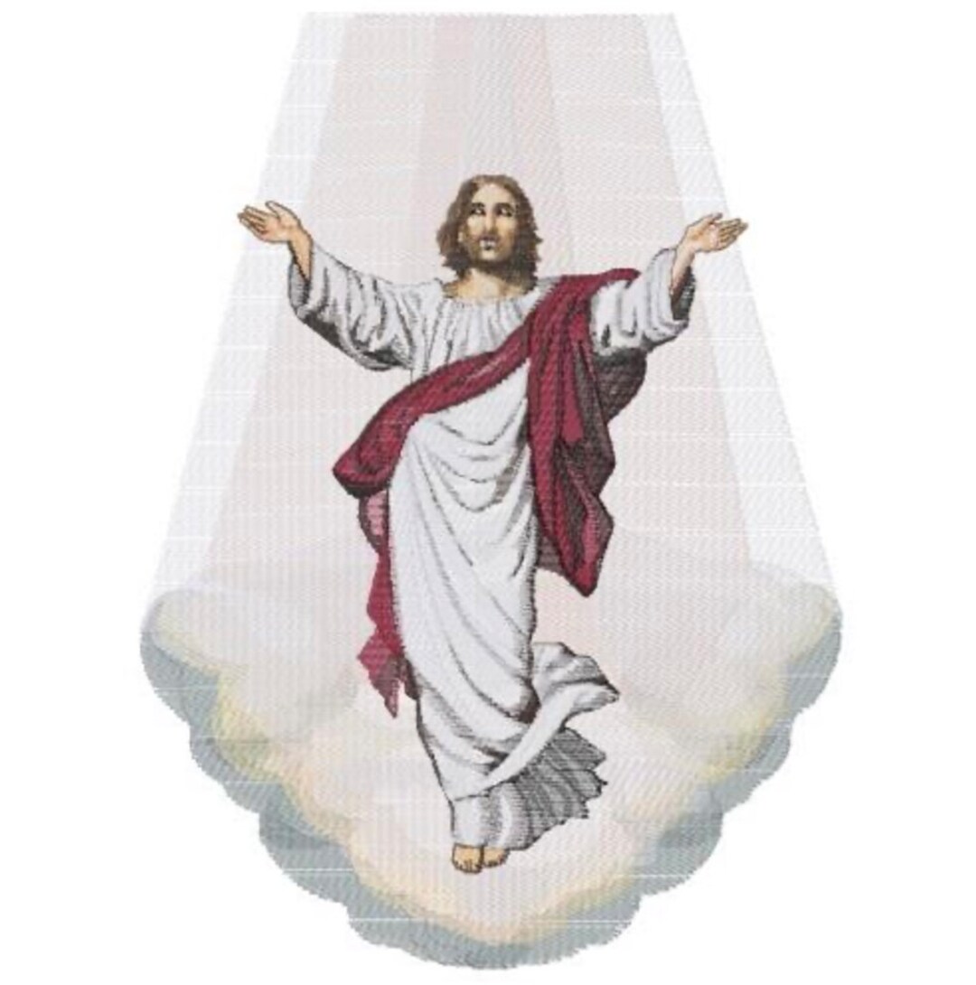 Embroidered the Ascension of Jesus Christ on Clouds Patch 6 X 8 Jesus ...