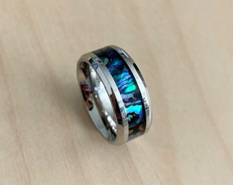 Abalone Wedding Ring | Etsy