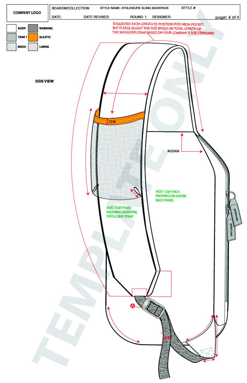 Athleisure Sling Backpack | Customizable Mass Production Tech Pack | up ...