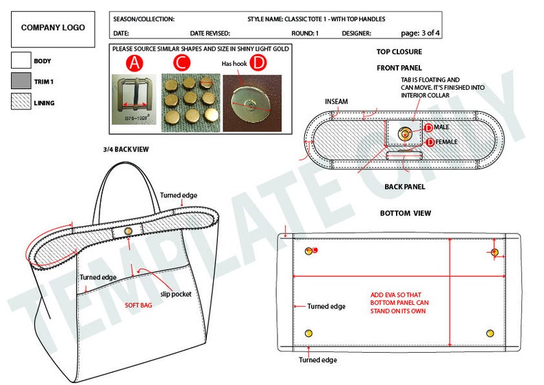 Classic Leather Tote With Top Handle Design | Customizable Mass ...