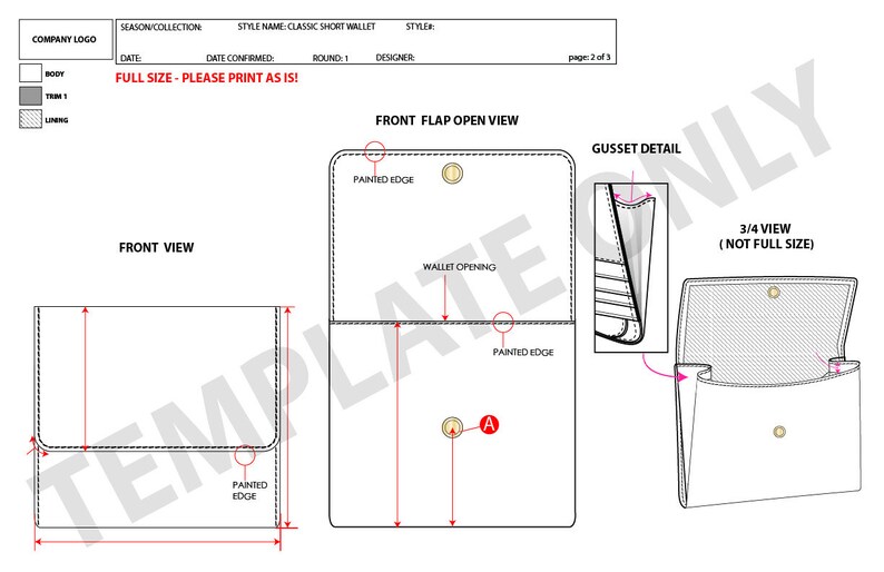 Classic Short Wallet | Customizable Mass Production Tech Pack | up to ...