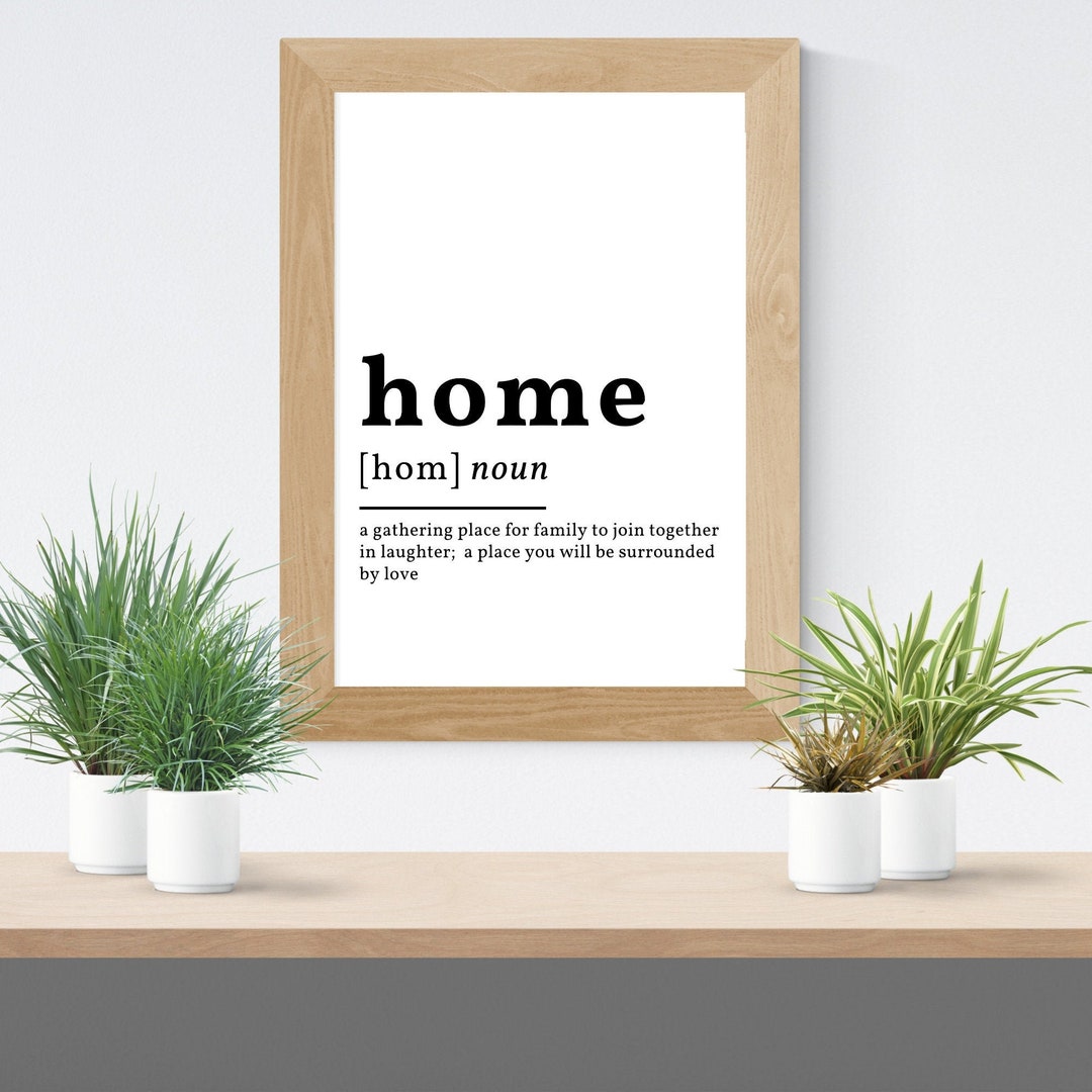 Minimalist Home Definition Wall Art Printable Home Sign Home Decor ...