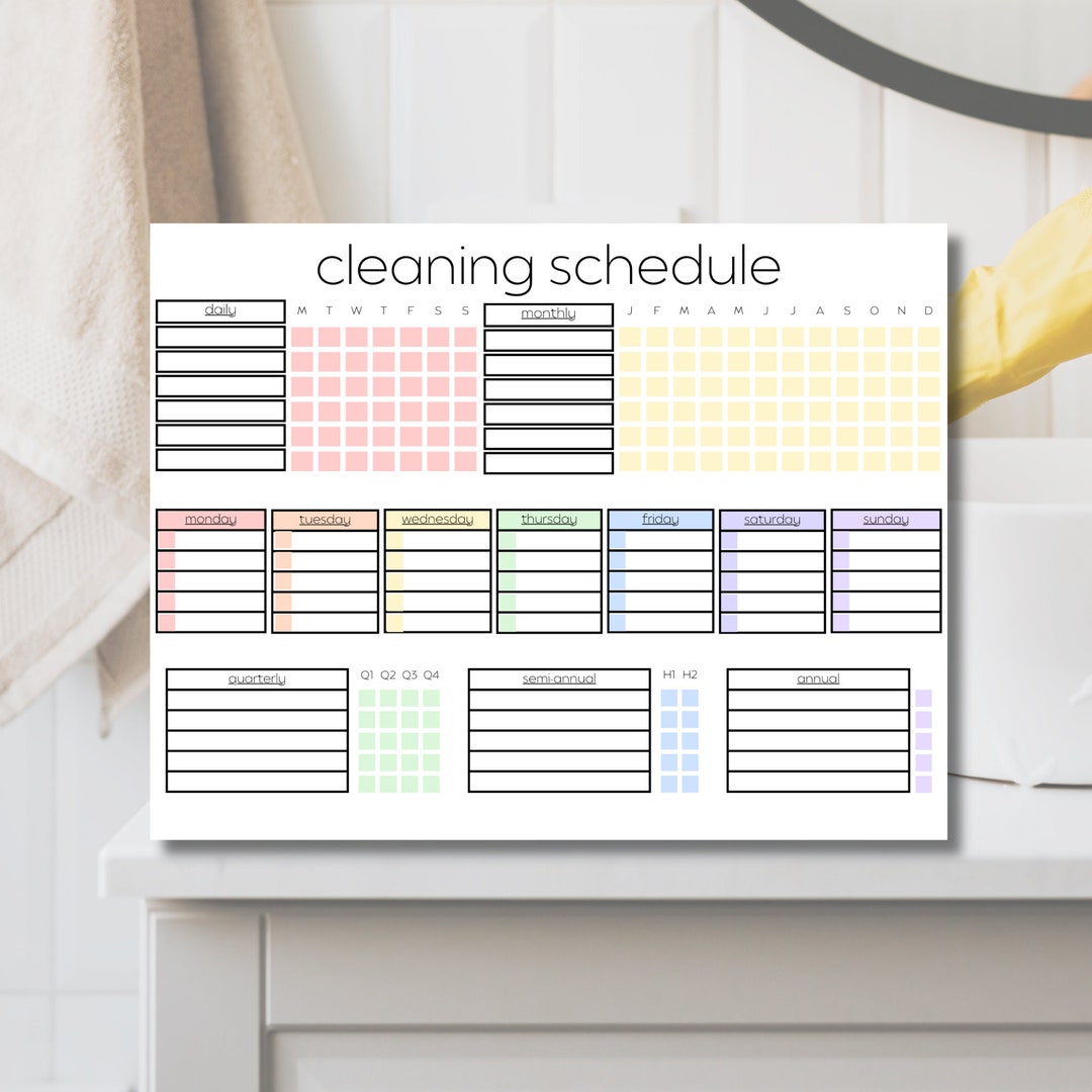Personalized House Cleaning Checklist | Editable Chore Chart for Daily ...