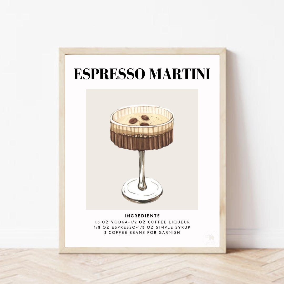 10 Cocktail Prints | Modern Alcohol Wall Art | Drink Home Decor ...