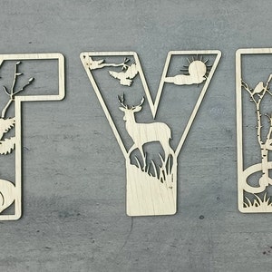 Woodland Animal Alphabet Letters - Etsy