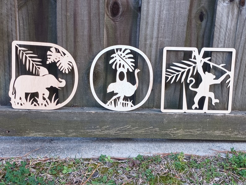 Safari Theme Jungle Animals Alphabet Letters - Etsy