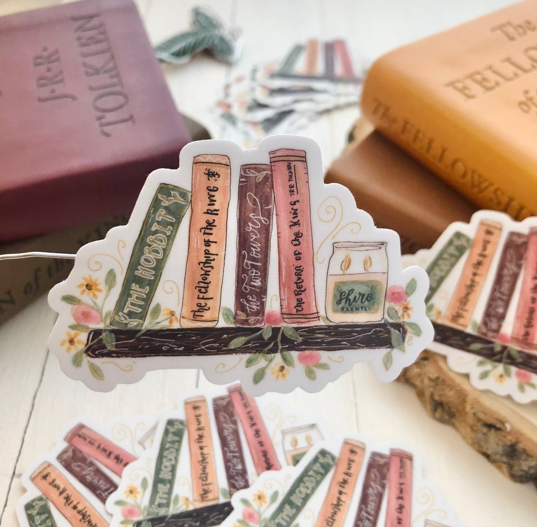 Bookshelf Illustration Vinyl Sticker / Bookish Sticker / Fantasy Reader ...