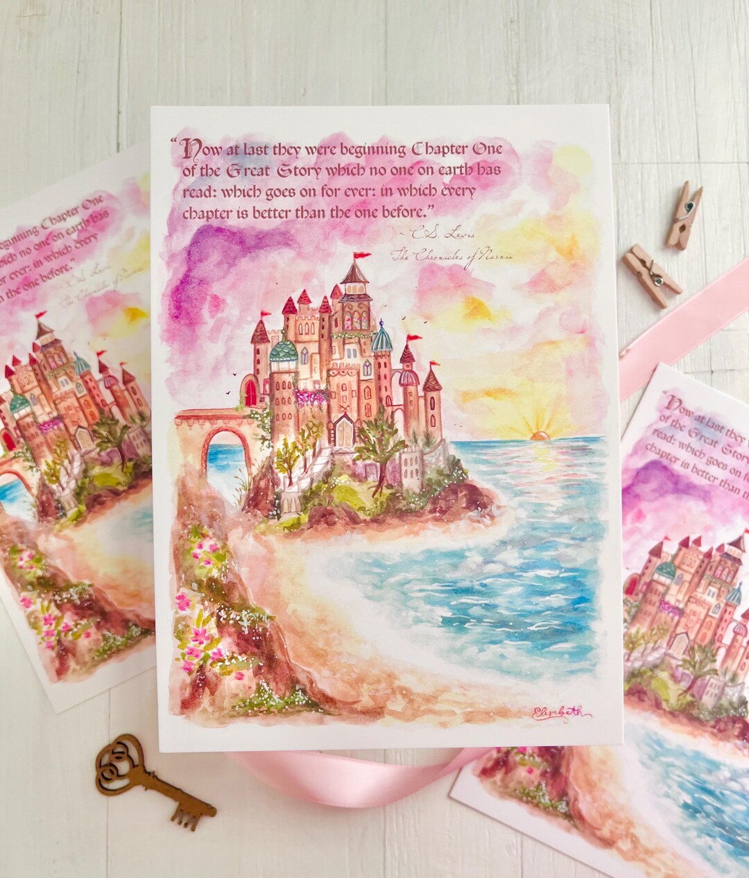 Narnia Castle Art Print / Magical Illustration With C.S. Lewis Quote ...