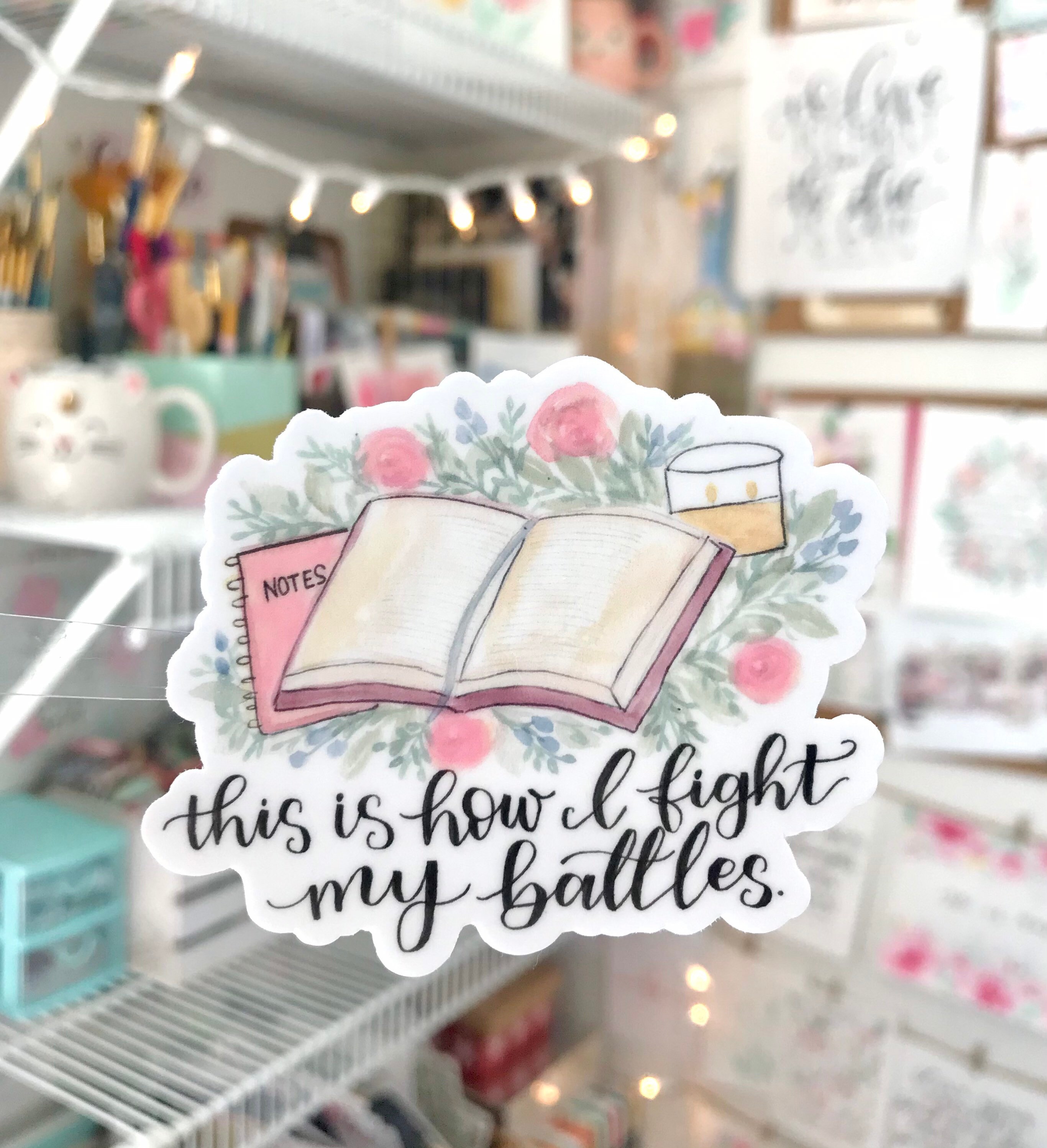 This is How I Fight My Battles Hand Painted Christian Sticker ...