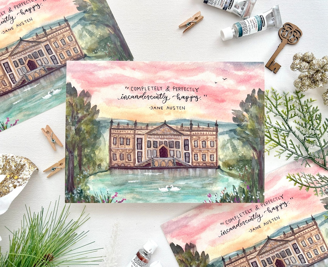 Pride and Prejudice Illustration / Perfectly Happy at Pemberley Art ...