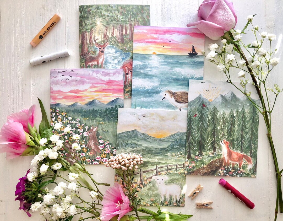 Nature Illustrated Scripture Greeting Card Set/ Notecard Pack - Etsy