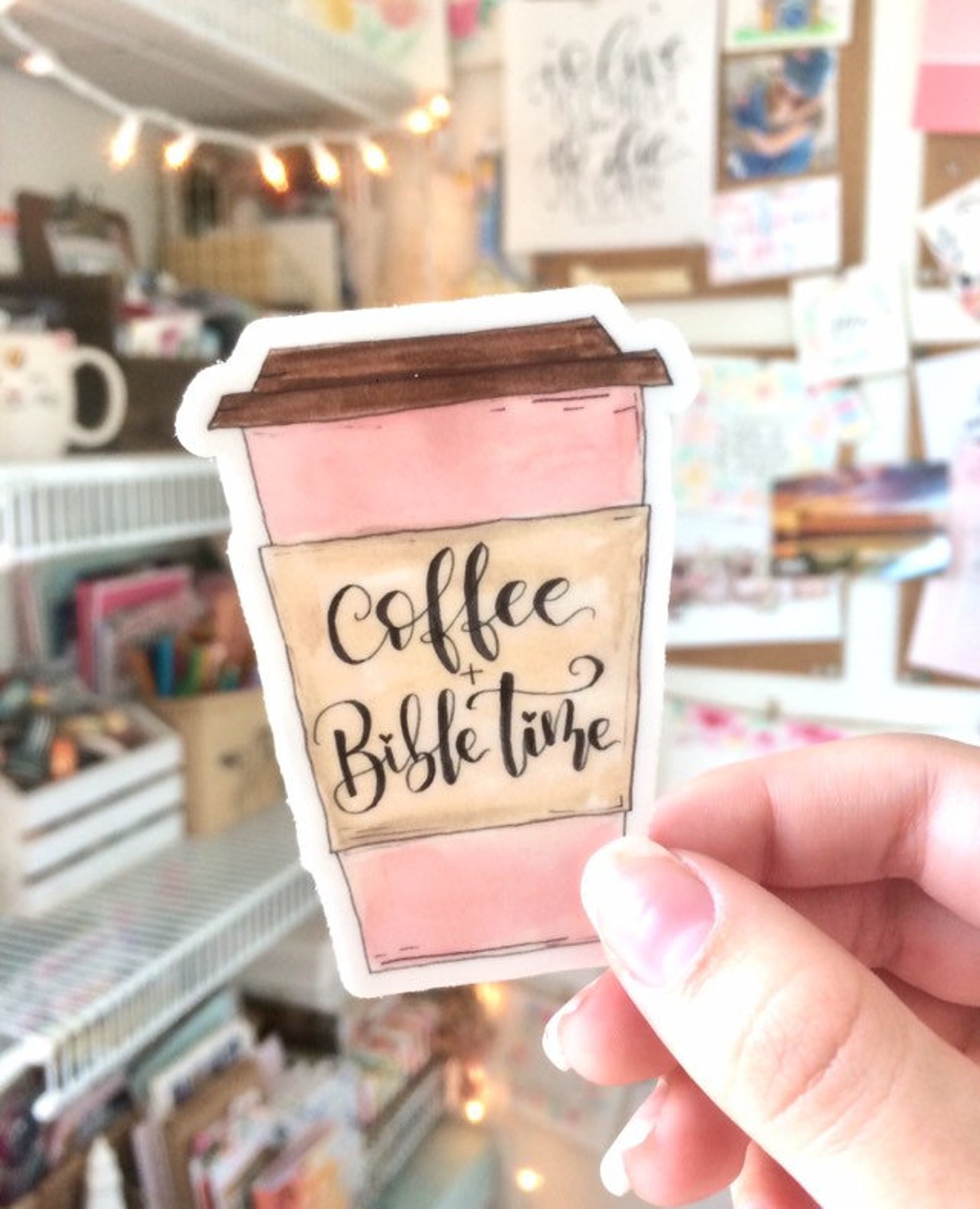 Coffee and Bible Time Vinyl Sticker/christian Sticker/fall Sticker - Etsy