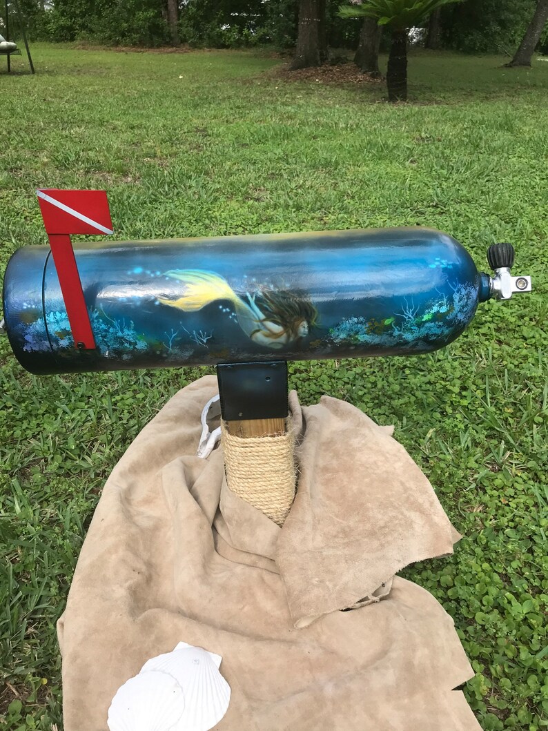 Scuba Tank Mailbox mermaid Theme - Etsy