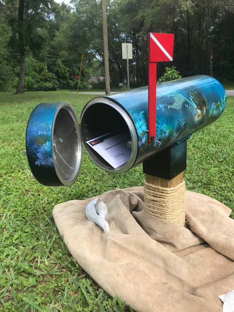 Scuba Tank Mailbox mermaid Theme - Etsy
