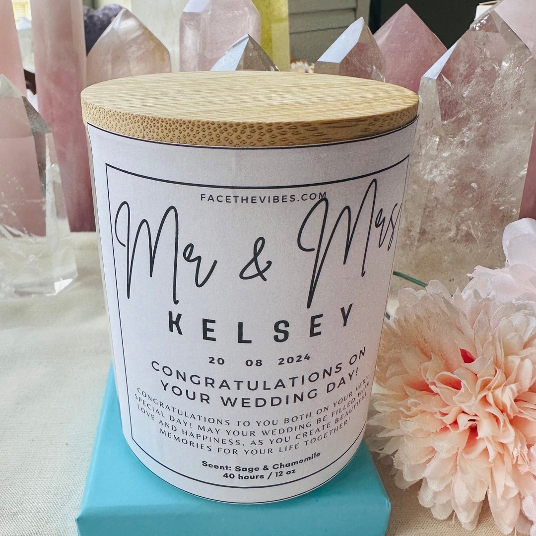 Congratulations on Your Wedding Candle Gift. Personalized Candle ...