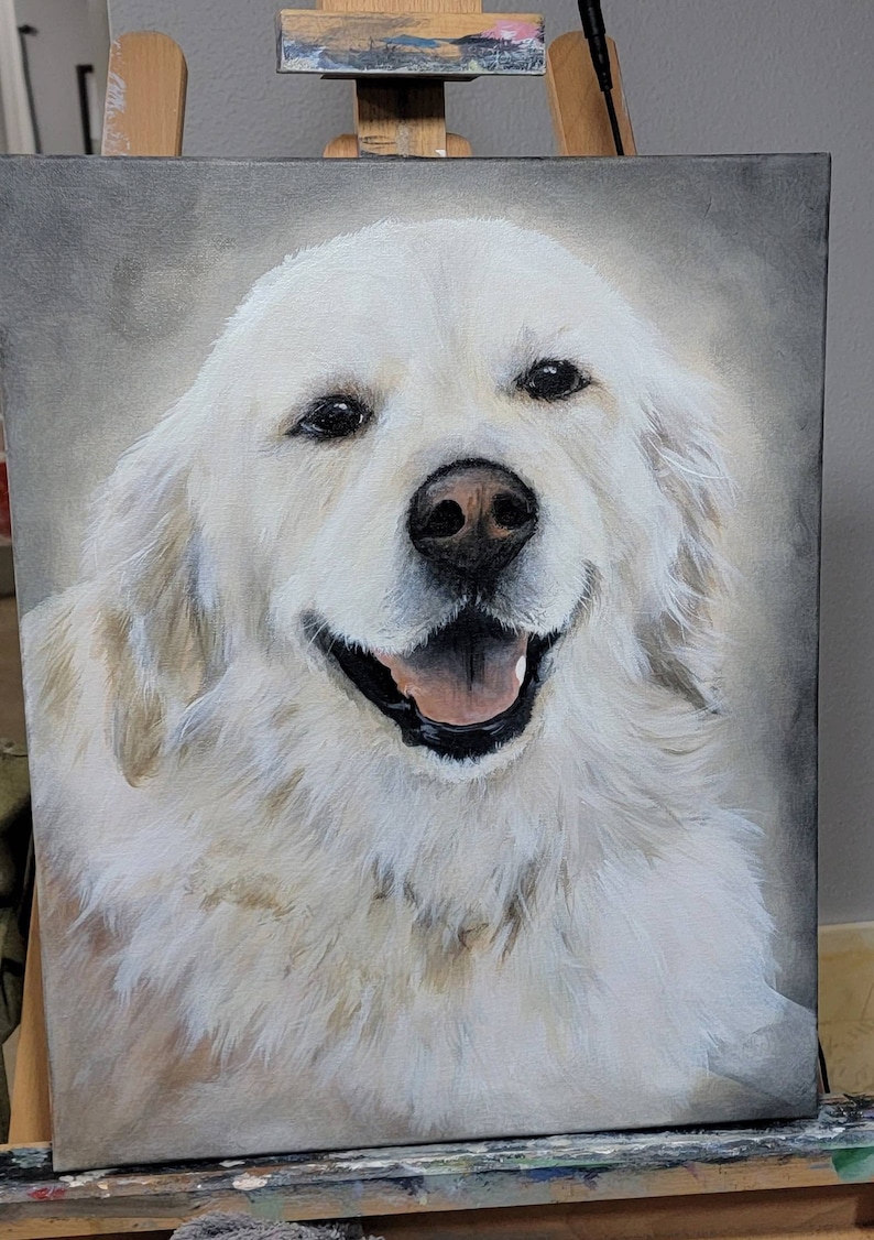 Custom Hand Painted Pet Portraits - Dog Memorial Gift - Custom Dog ...