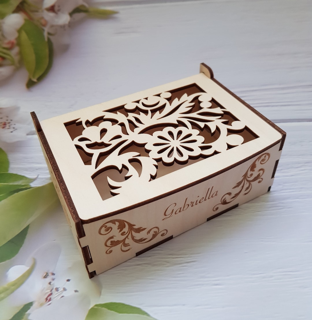 Personalised Wooden Jewellery Box Engraved With Name or Any Text ...