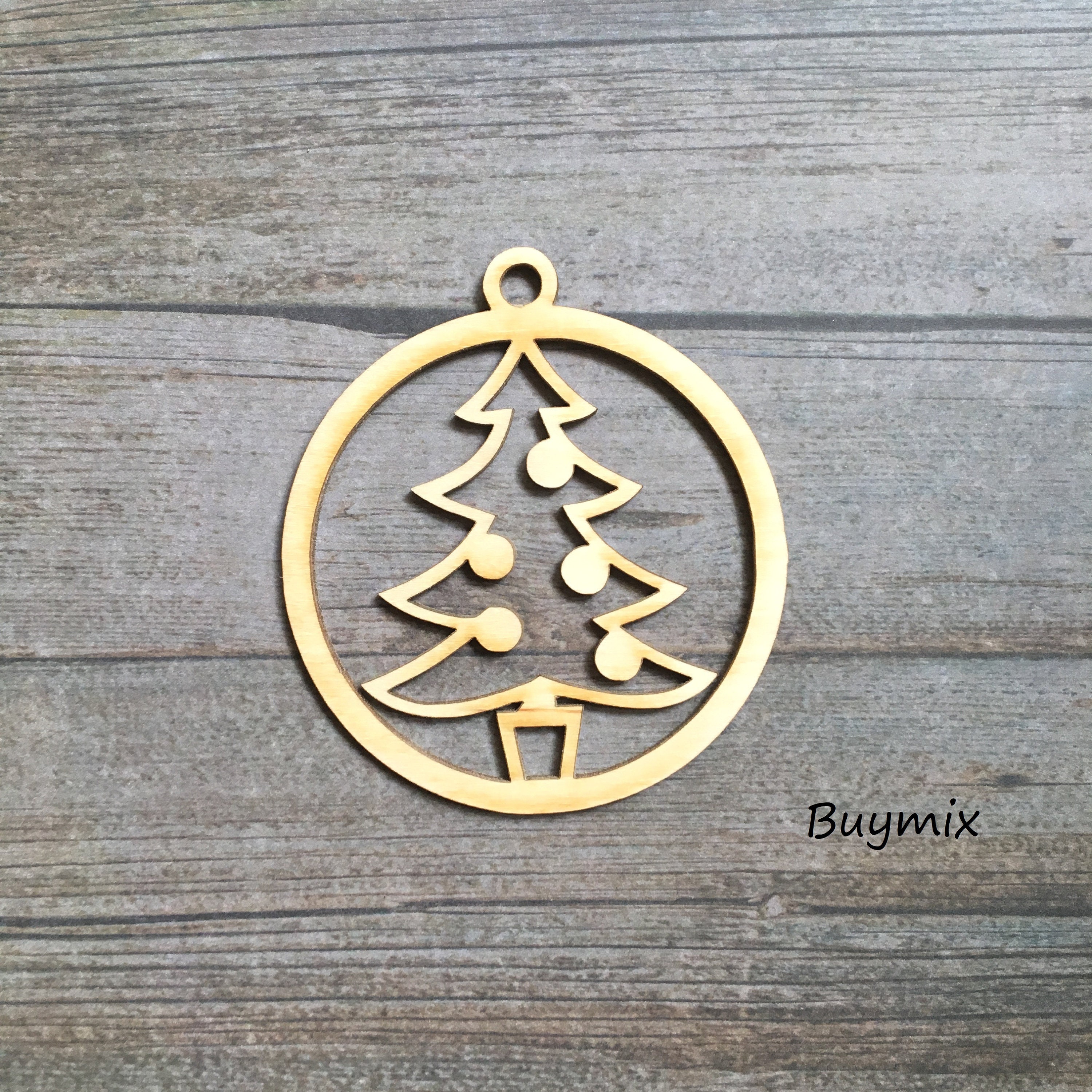 Set of 6 Wooden Baubles Christmas Tree Decorations Home Decor - Etsy UK