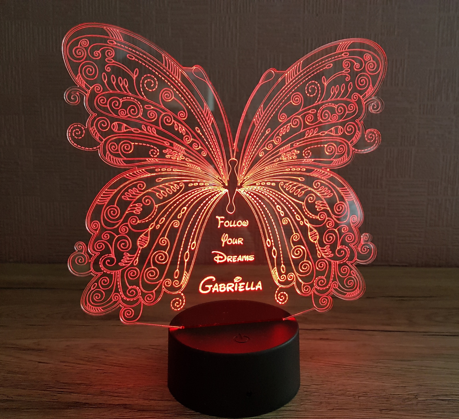 Personalised 3D Butterfly LED Night Lamp Multi Coloured Lights - Etsy UK