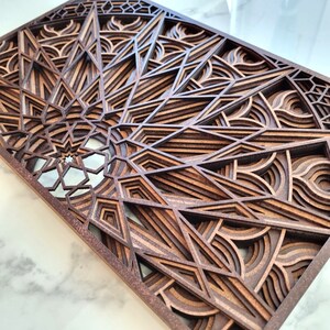 Wooden Mandala Wall Art Laser Cut 3D Geometric Ornament Home Decoration ...