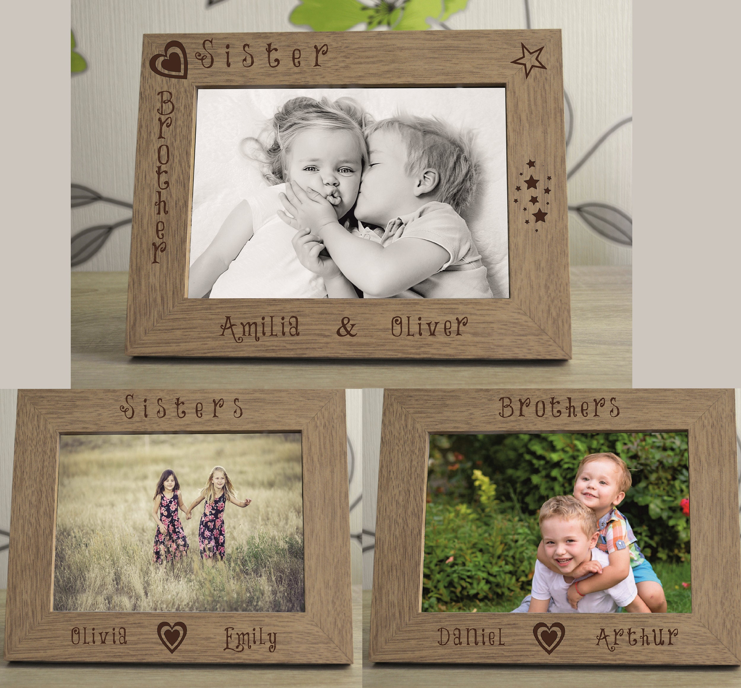 Sisters Brothers Siblings Photo Frame 6 X 4 Personalised - Etsy UK