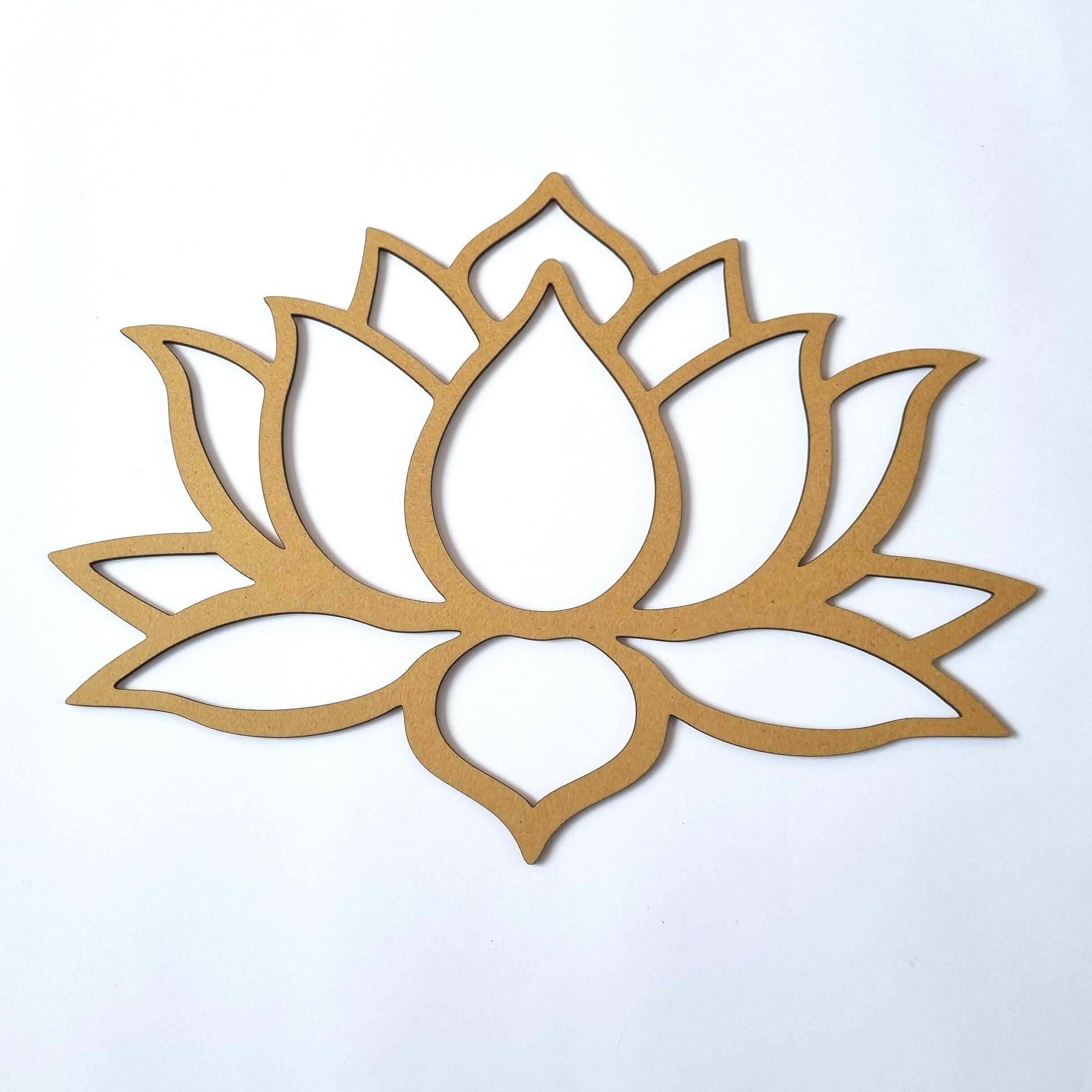 Wooden Lotus Flower Wall Art Plaque Any Colour Home Decor Accessory ...
