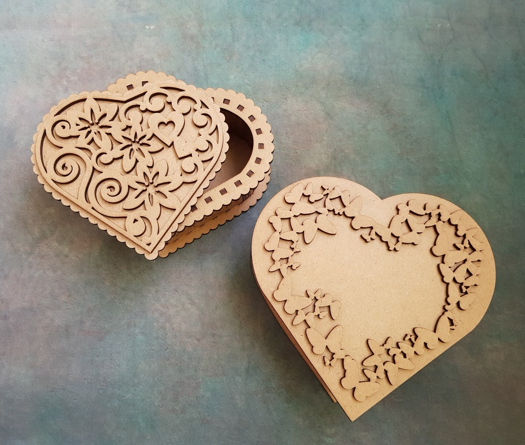Personalised Engraved Wooden Box Love Heart Shape Gift Box Wedding ...