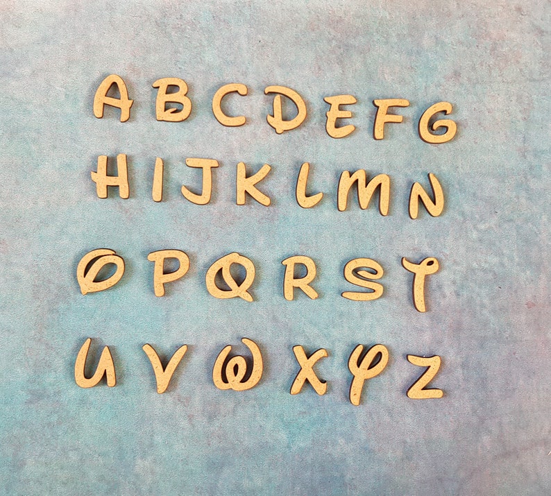 Wooden Letters MDF Alphabet Disney Font Blank Shapes Craft - Etsy UK