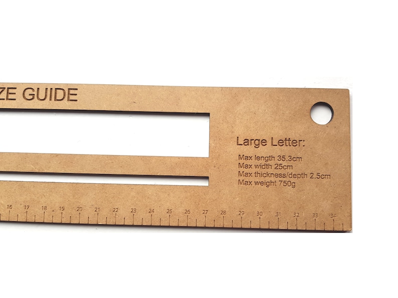 Royal Mail Letter Large Letter Size Guide Postage Ruler PPI Size Check ...