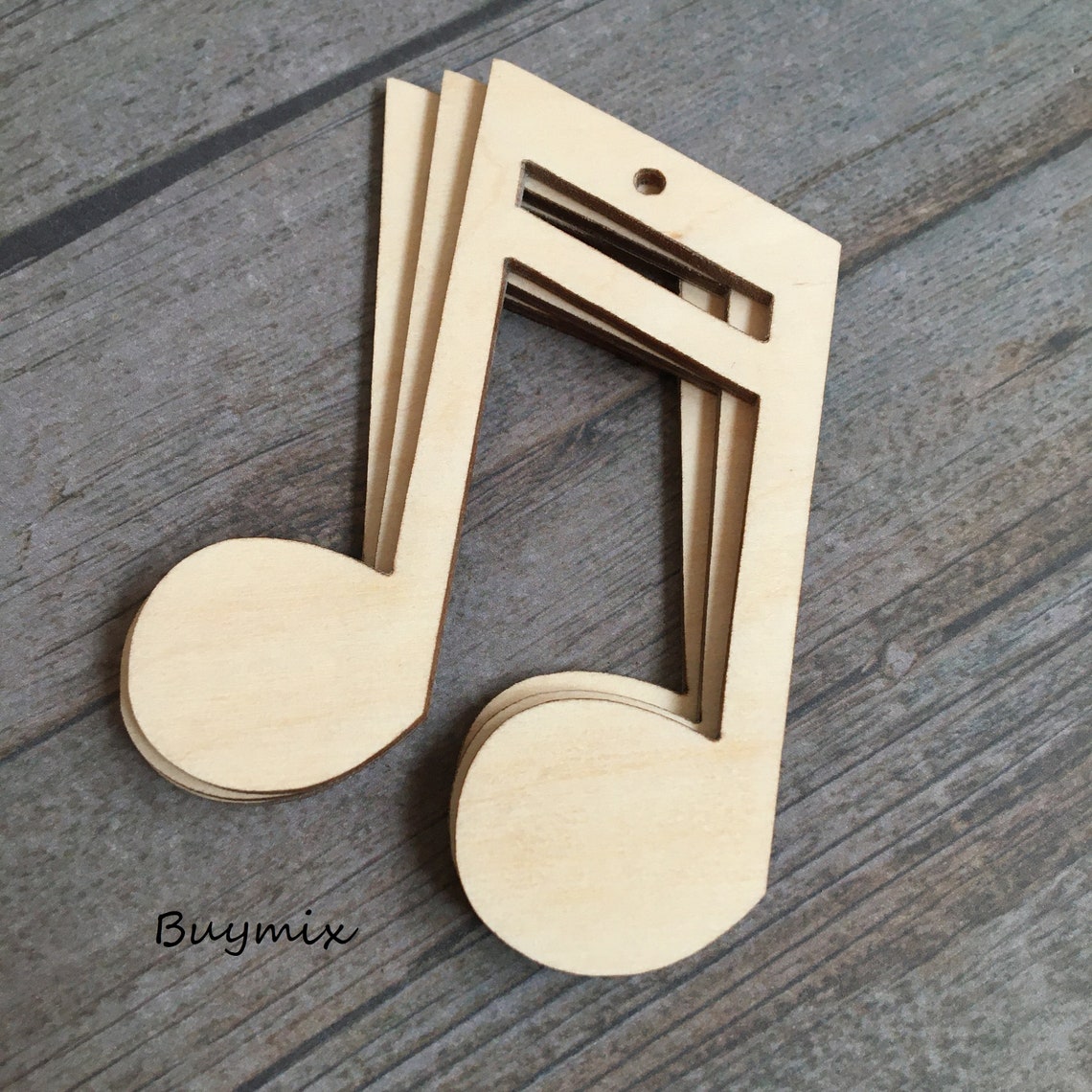 10 Cm Wooden Musical Notes Treble Clef Quaver Beam 3mm Birch | Etsy