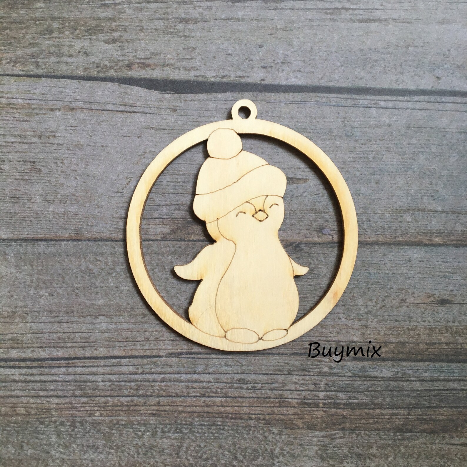 Set of 6 Wooden Baubles Christmas Tree Decorations Home Decor Ornaments ...