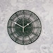 Forest Green Wall Clock Silent Non Ticking Roman Numerals 30, 40, 55 Cm ...