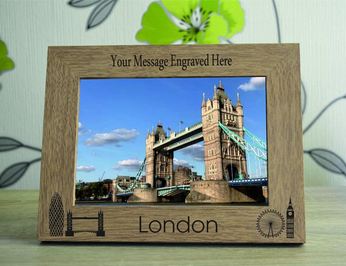 London Skyline Personalised Wooden Photo Frame City Break Memories ...