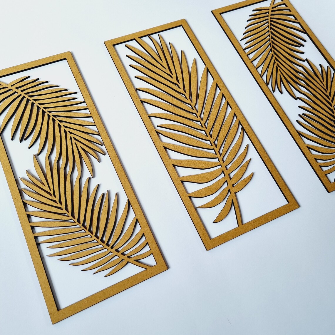 Leaf Wall Art Plaque 3 Piece Set Any Colour Palm Leaves Home Decor ...