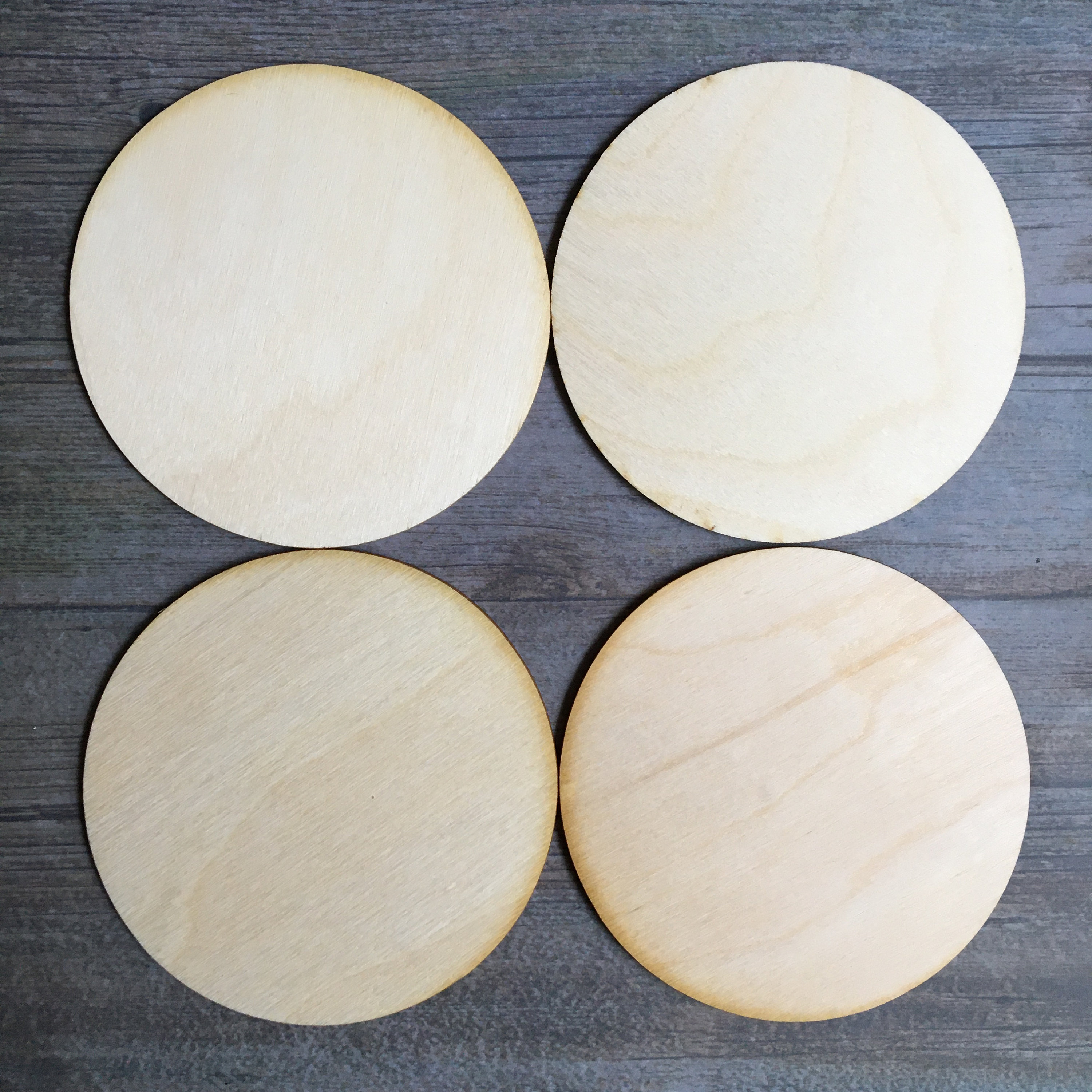 Set of 4 or 6 Blank Wooden Coasters 10 Cm Square Round 3mm - Etsy UK