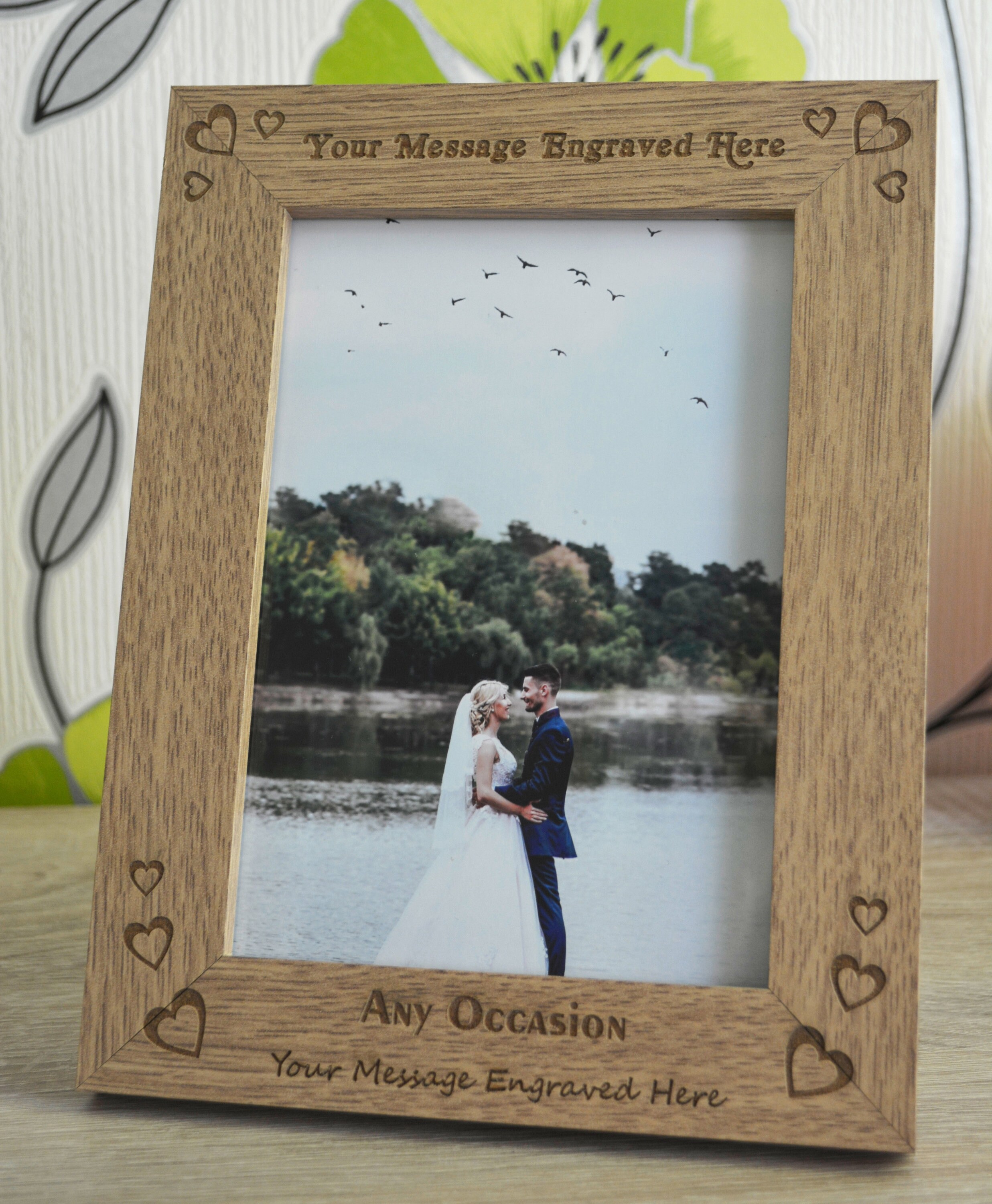 Personalised Photo Frame Any Text Engraved Wooden Gift for - Etsy UK