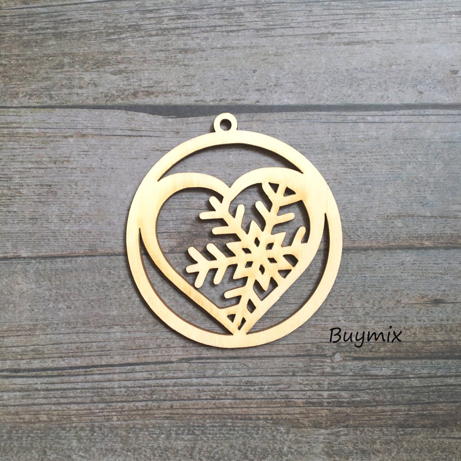 Set of 6 Wooden Baubles Christmas Tree Decorations Home Decor Ornaments ...