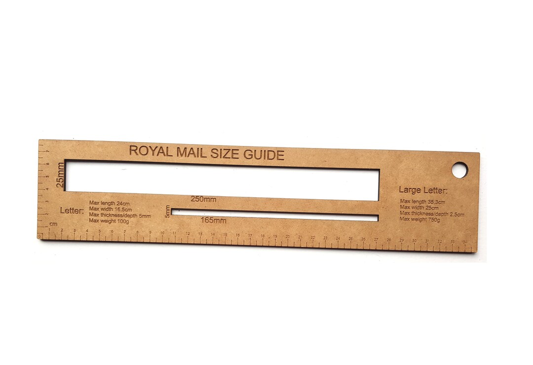 Royal Mail Letter Large Letter Size Guide Postage Ruler PPI Size Check ...