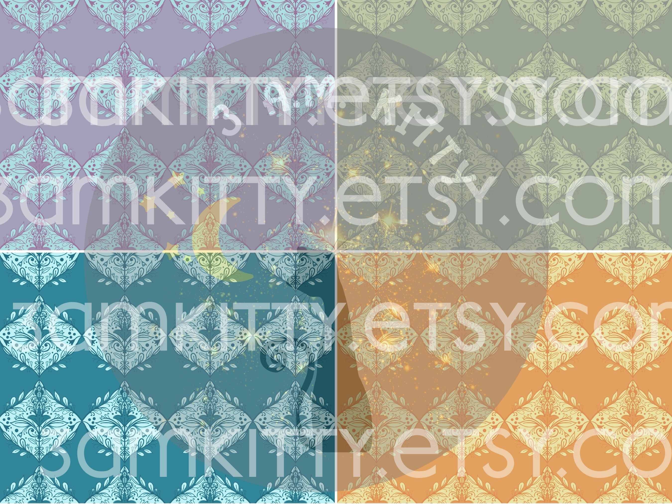 Vintage Pattern Digital Printable Paper Pack,scrapbook Papers Ornate ...