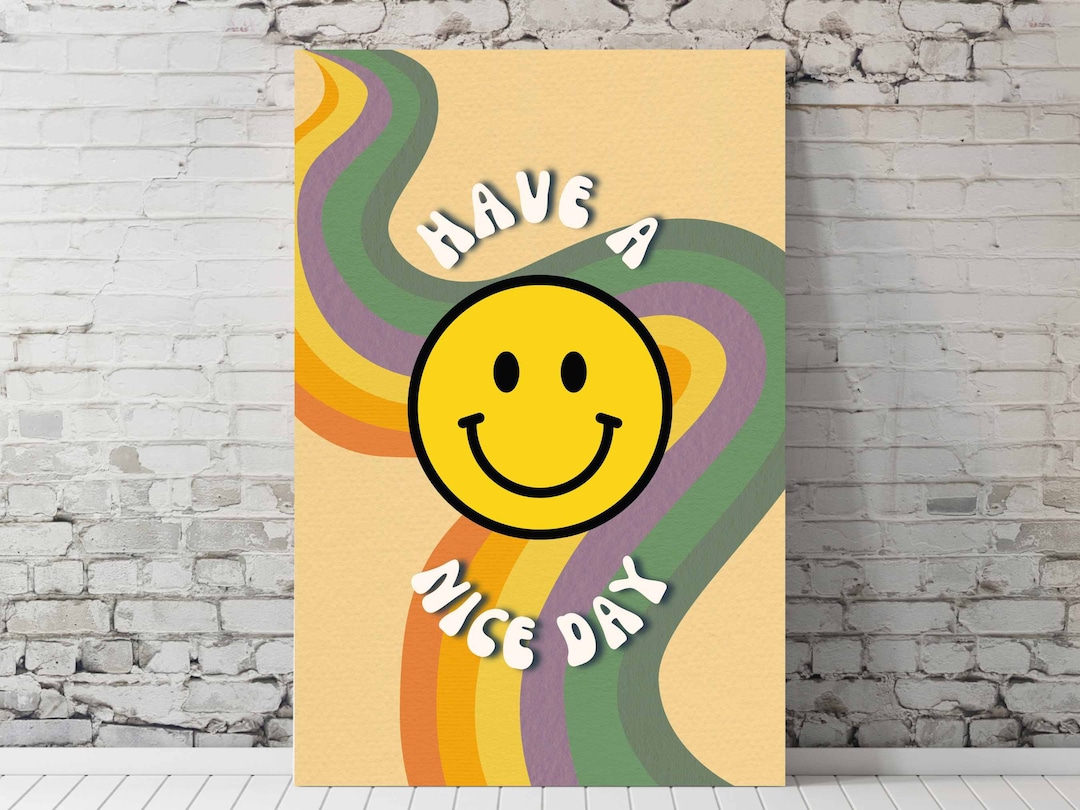 Have A Nice Day Smiley Face Retro 1970s Wall Art Digital Download Print ...
