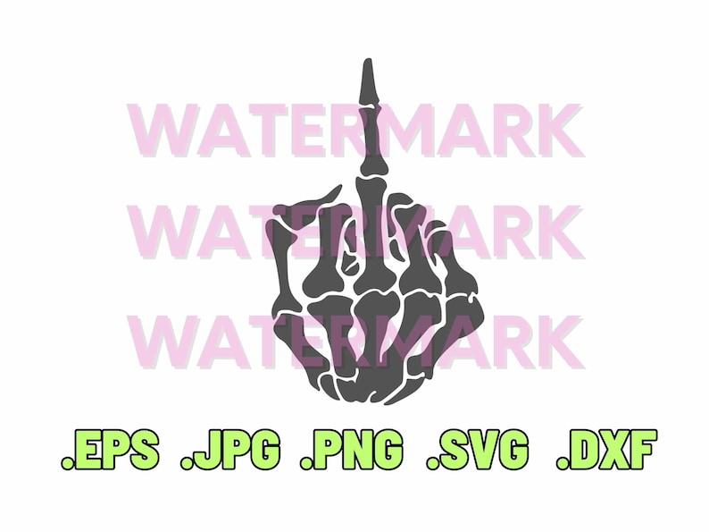 Skeleton Middle Finger Instant Download SVG, PNG, EPS, Dxf, Jpg Digital ...