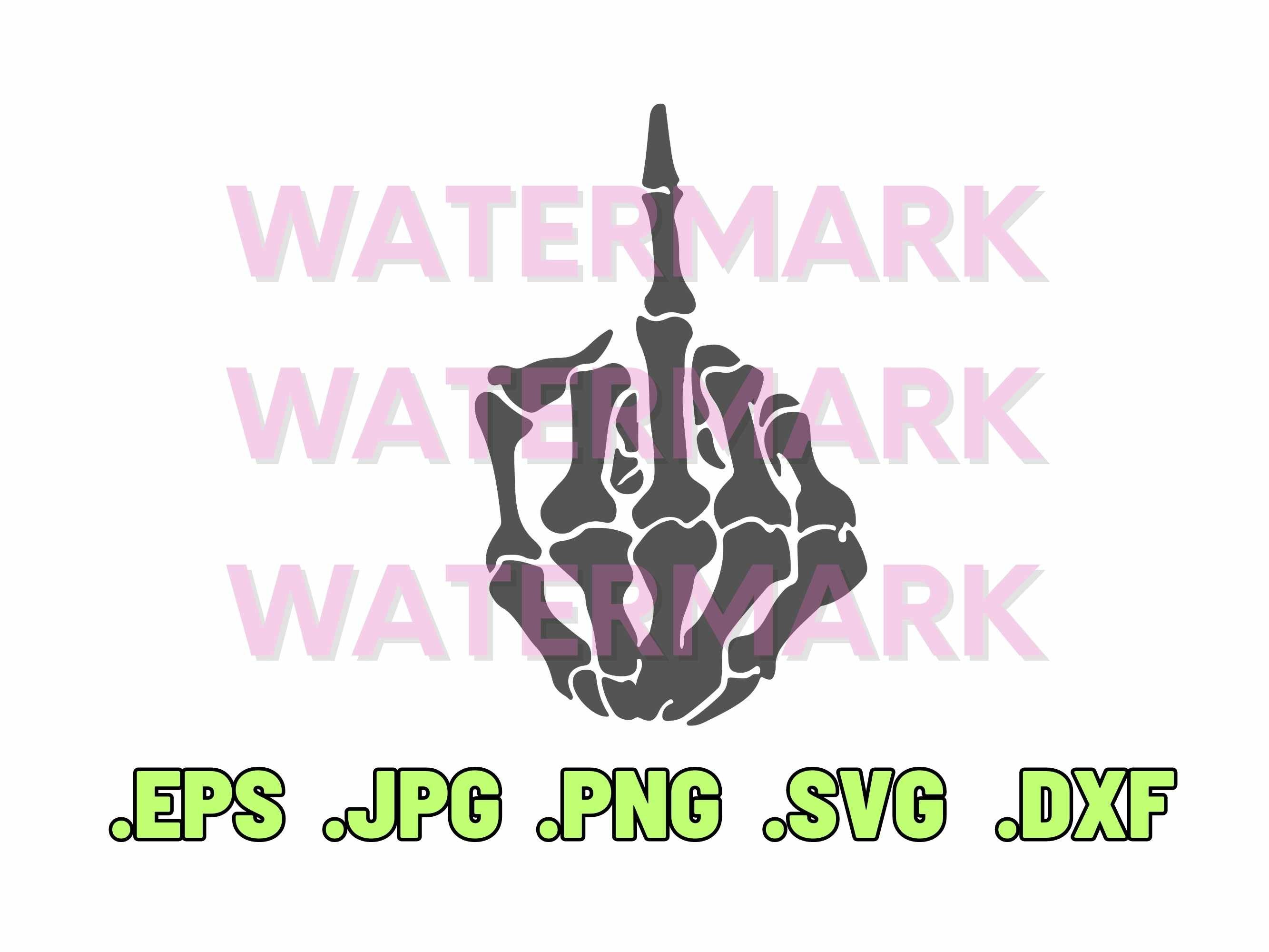 Skeleton Middle Finger Instant Download SVG, PNG, EPS, Dxf, Jpg Digital ...