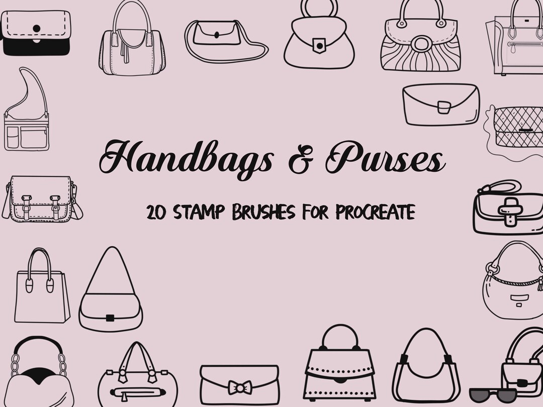 Handbags & Purses Procreate Stamps | 20 Brush Stamp Set Apple iPad Pro ...