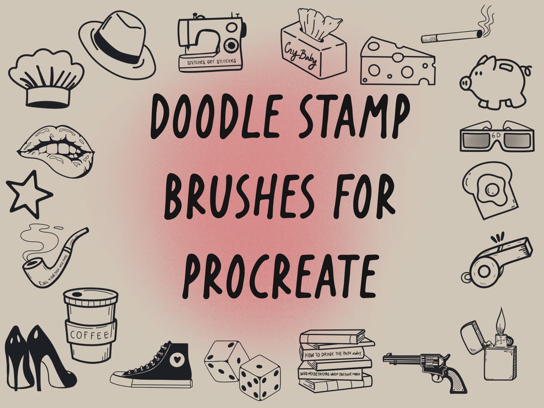 20 Doodle Stamp Brushes for Procreate | Fun and Easy Digital Doodle Set ...